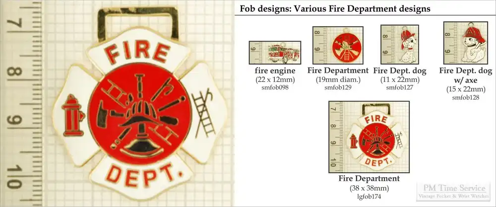 fob_other_firedept: Fire Fighter & Dept. decorative fobs, various ...