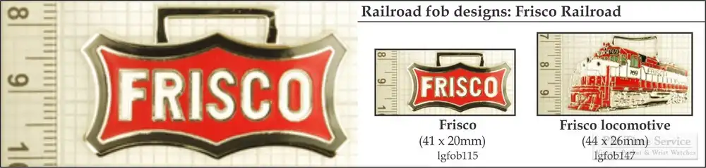 fob_rr_frisco: Frisco railroad decorative fobs, various designs with ...
